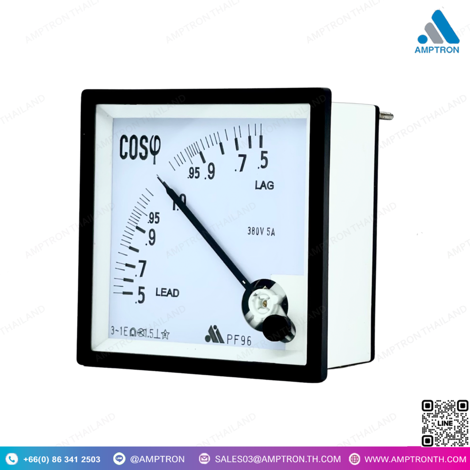 อนาล็อกเพาเวอร์แฟคเตอร์มิเตอร์ AC Power Factor Meter