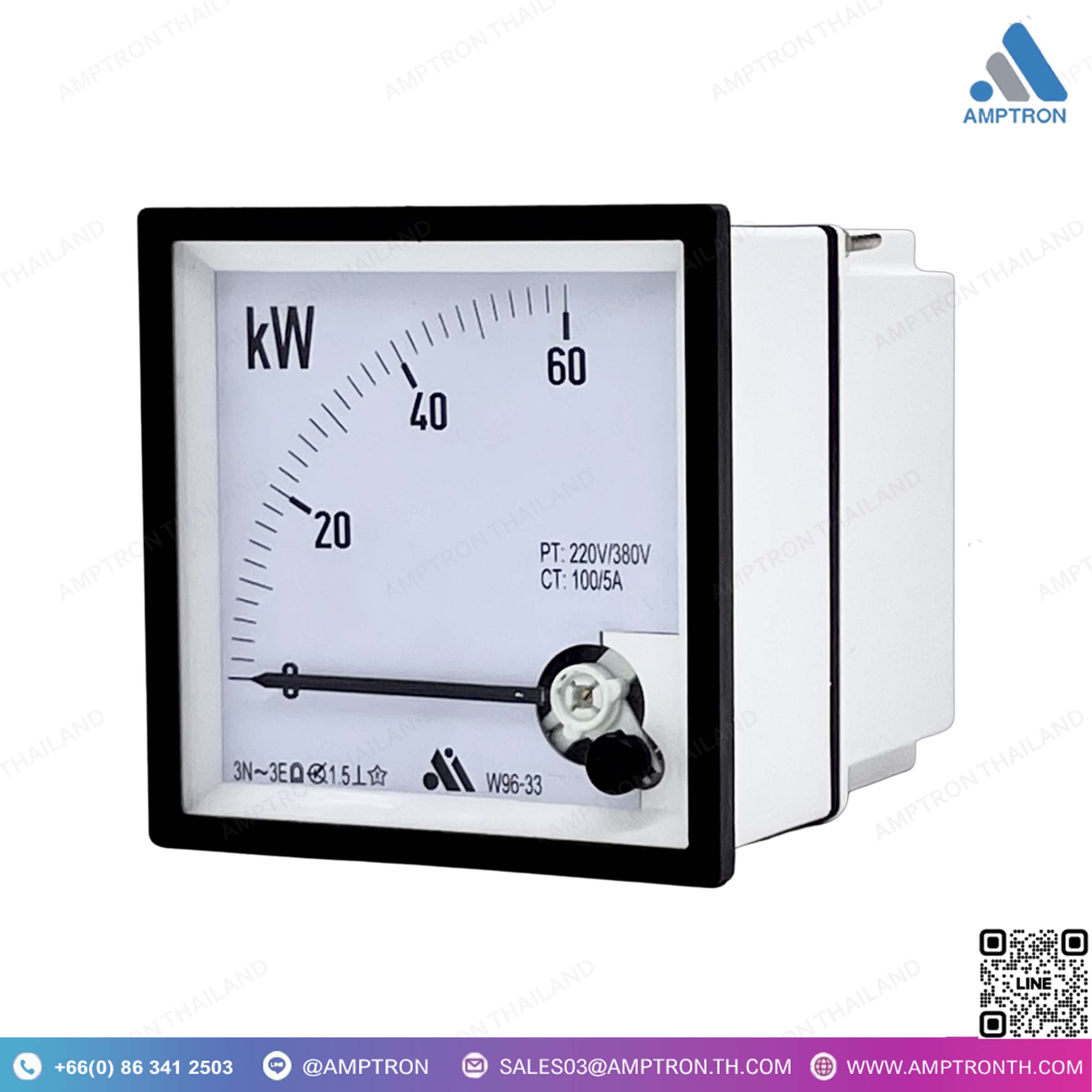 อนาล็อกมิเตอร์ AC Watt & Var Meter Din panel