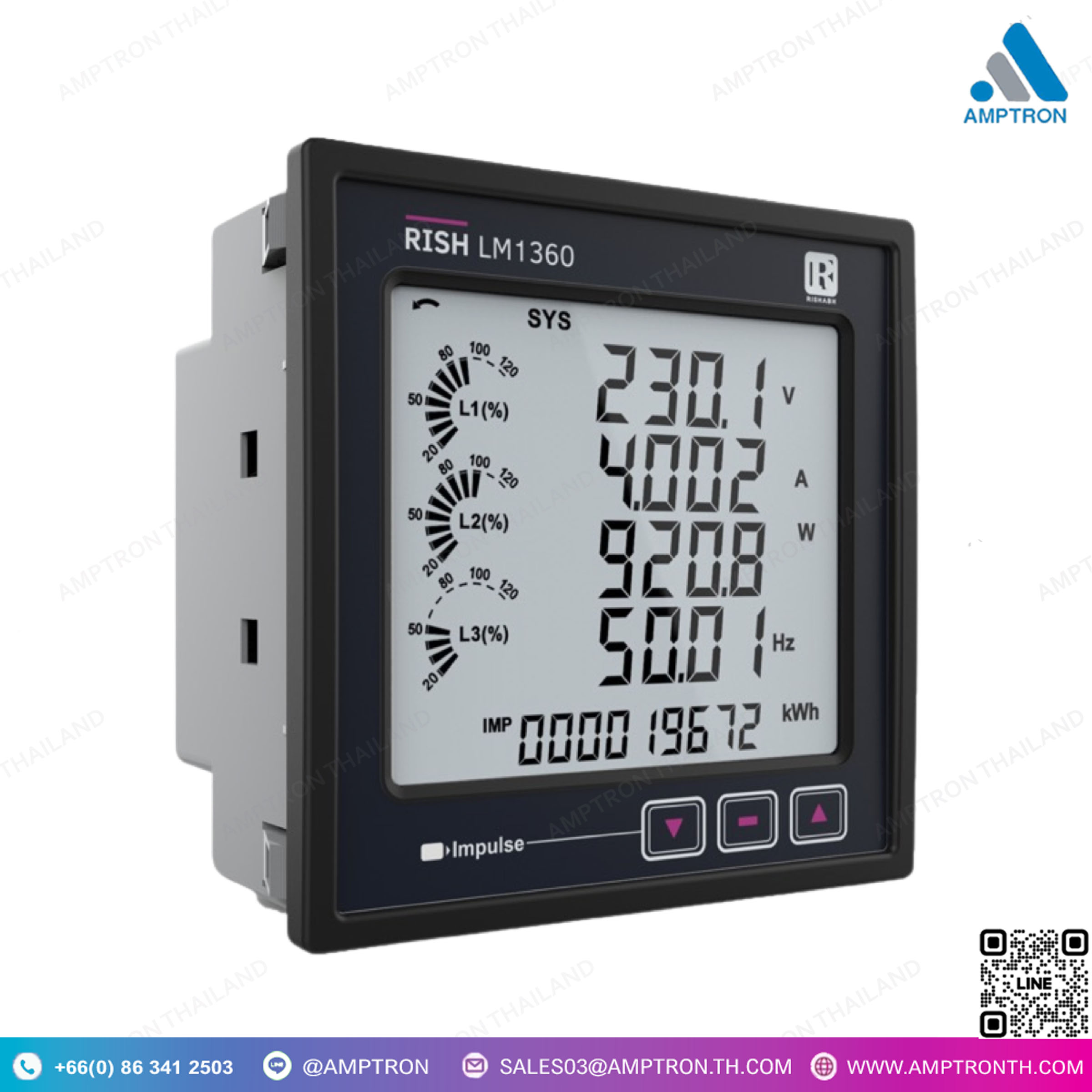 multifunction meter LCD มัลติฟังก์ชั่นมิเตอร์ RISH LM