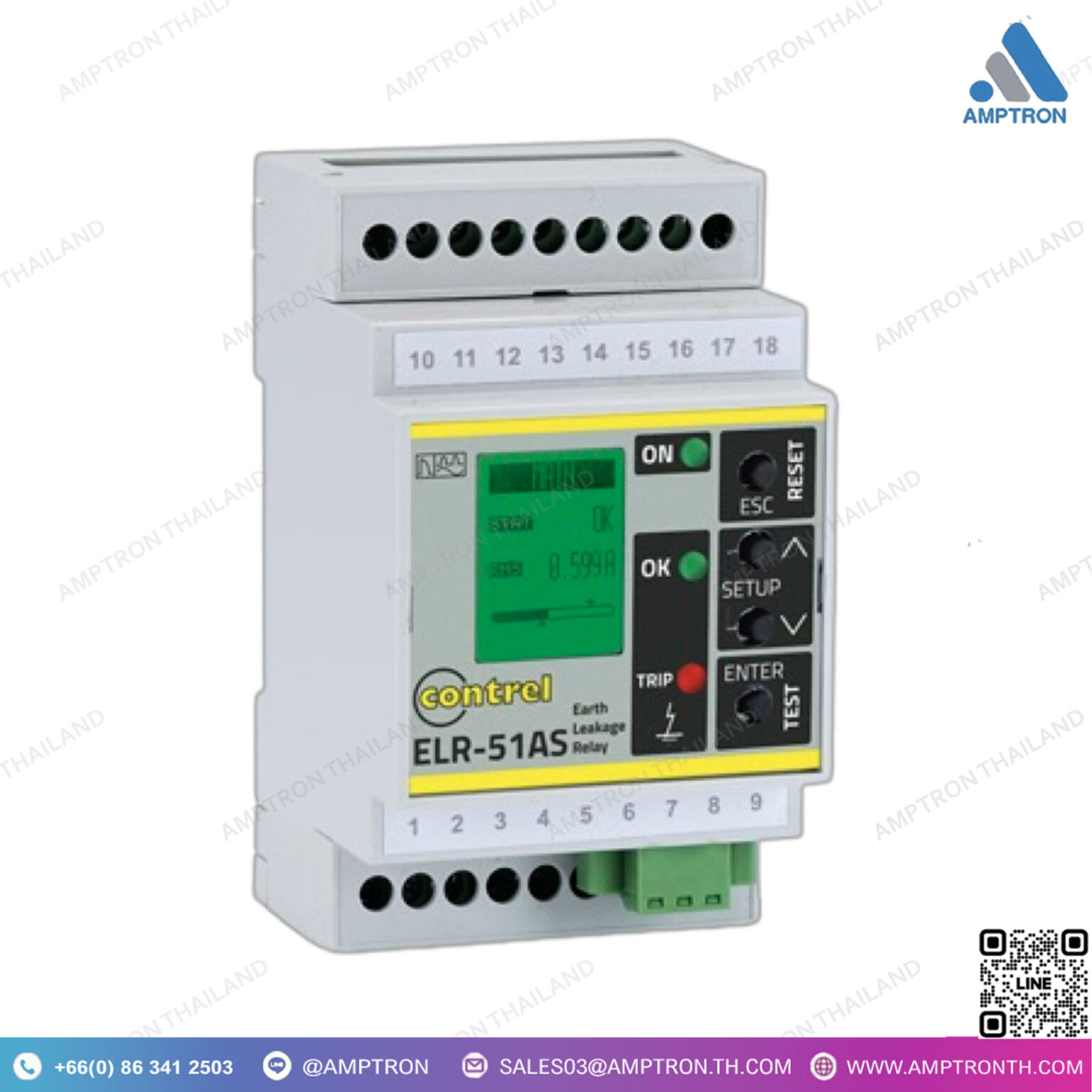 รีเลย์ตรวจจับไฟรั่ว Earth Leakage Relay ELR-51AS