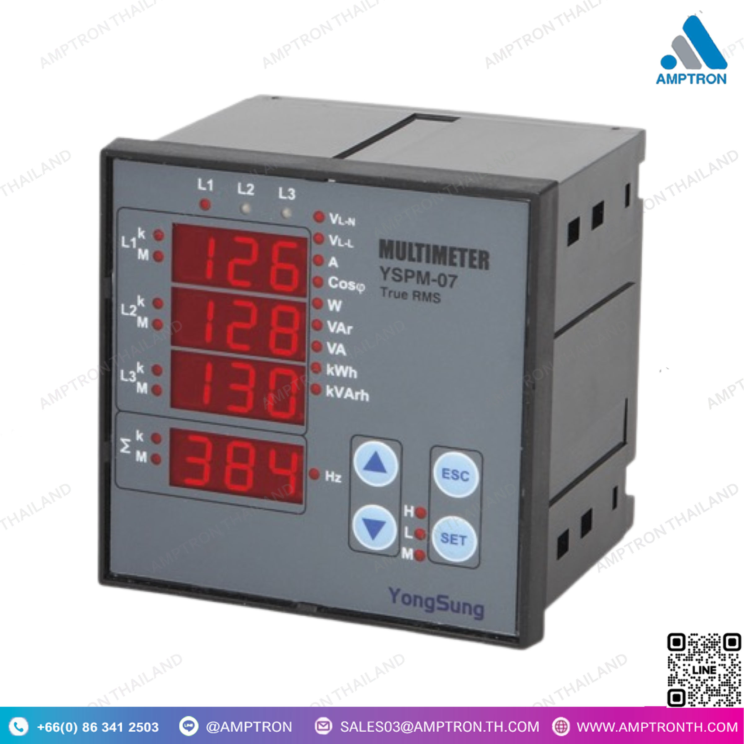 LED Multi-set Panel Meters YS PM-07 - Amptron Instrument Thailand
