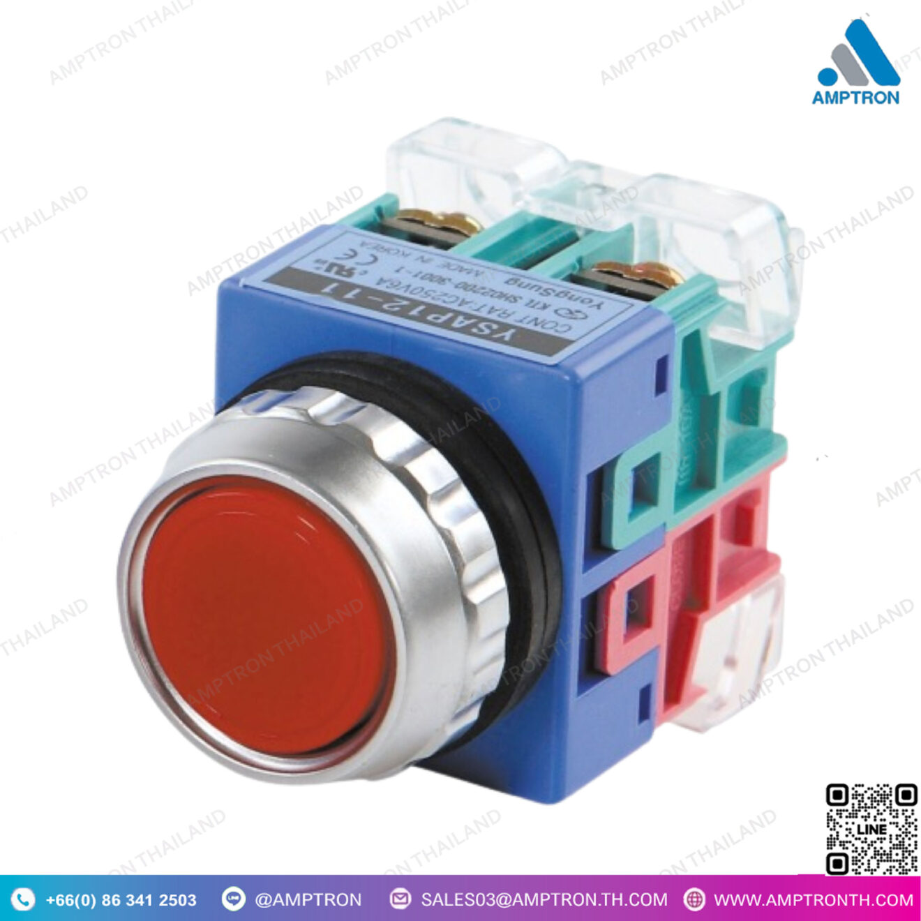 Push Button Switch YS AP12-11RDW - Amptron Instrument Thailand