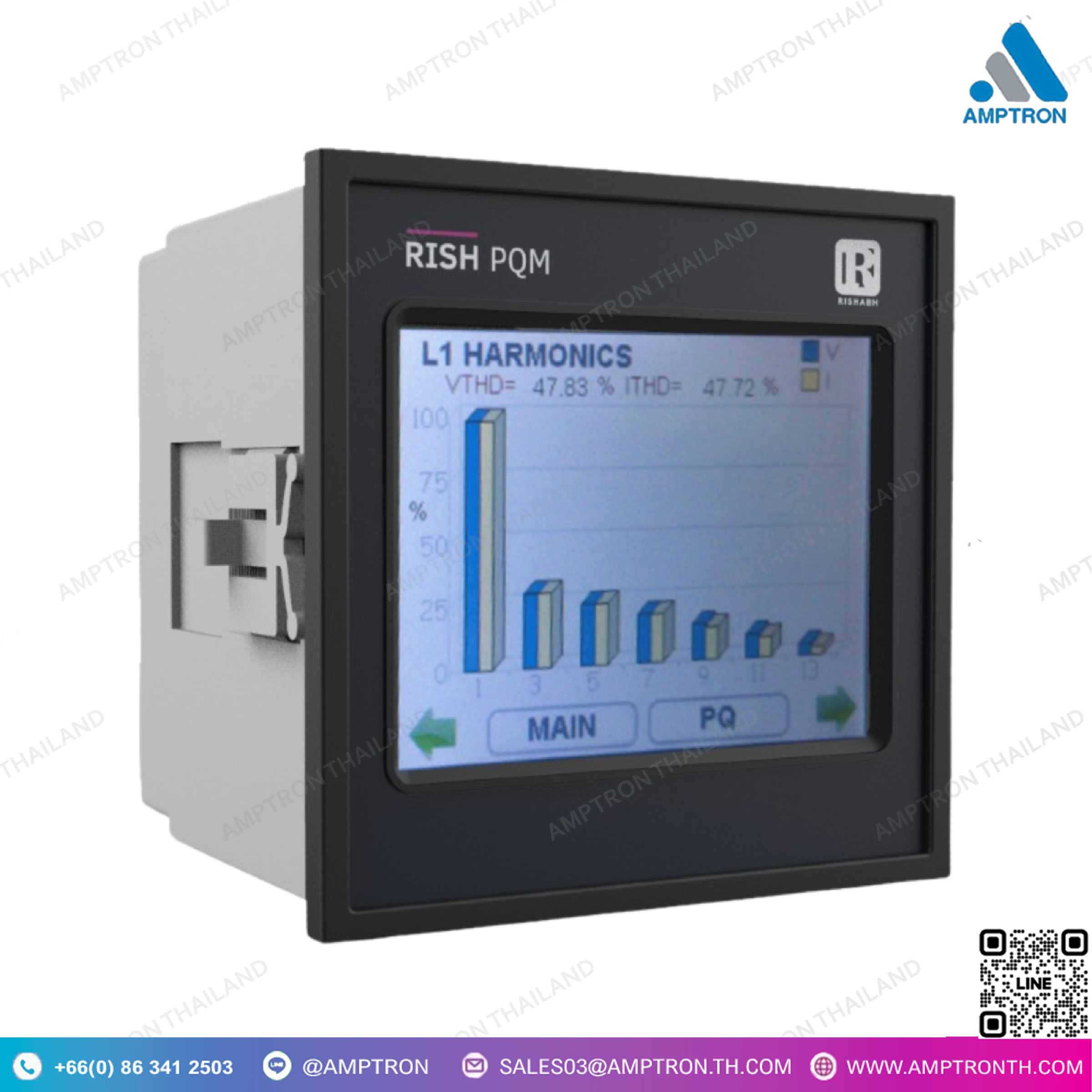 Power Quality Monitor RISHABH RISH PQM - Amptron