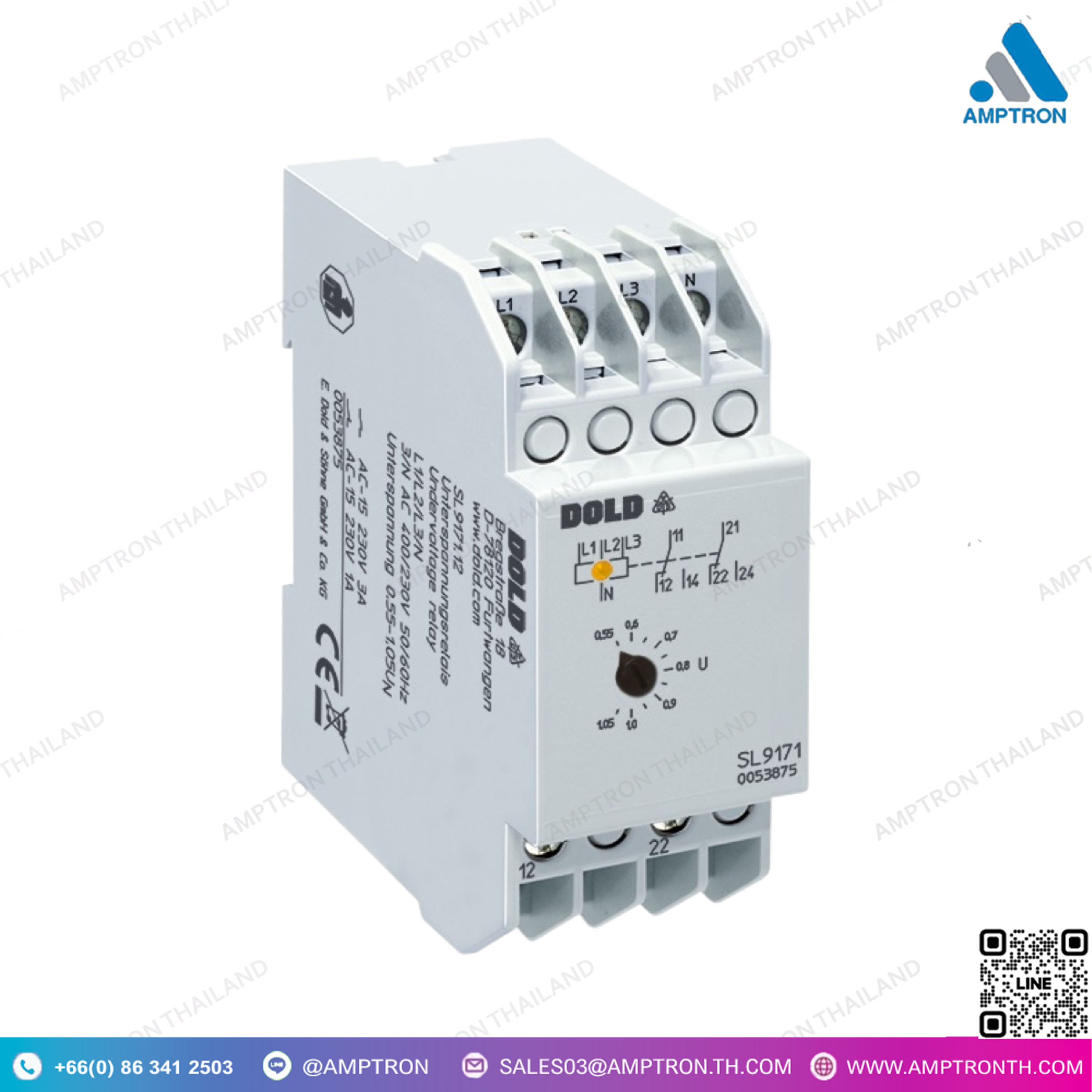 Undervoltage Relay, 3-phase SL 9171 - Amptron Instrument Thailand